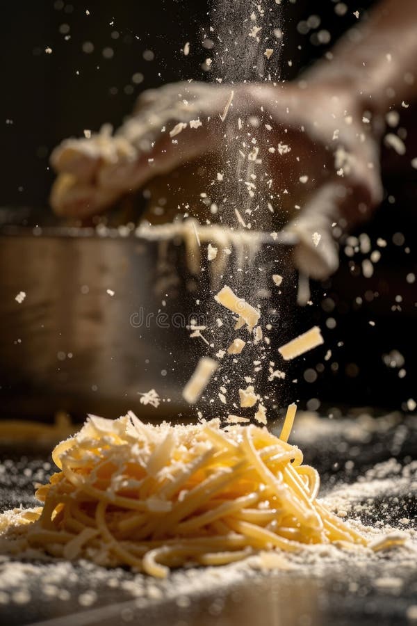 A Person Adding Cheese To Pasta Stock Image - Image of pasta, recipe ...