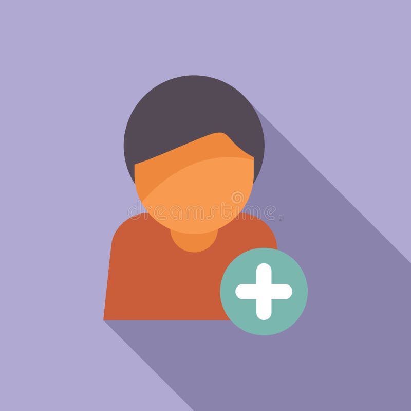 Person Adding New Contact Icon with Long Shadow Stock Illustration ...