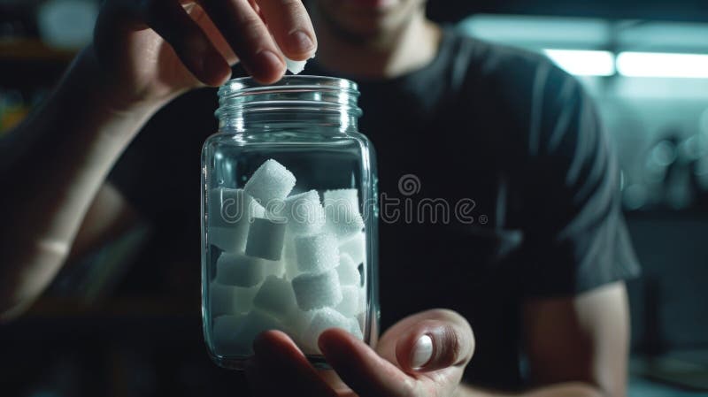 A Person Adding Sugar Cubes To a Container Stock Image - Image of ...