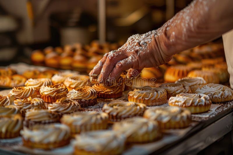 A Person Adds Icing To a Pastry Stock Photo - Image of dessert, treat ...