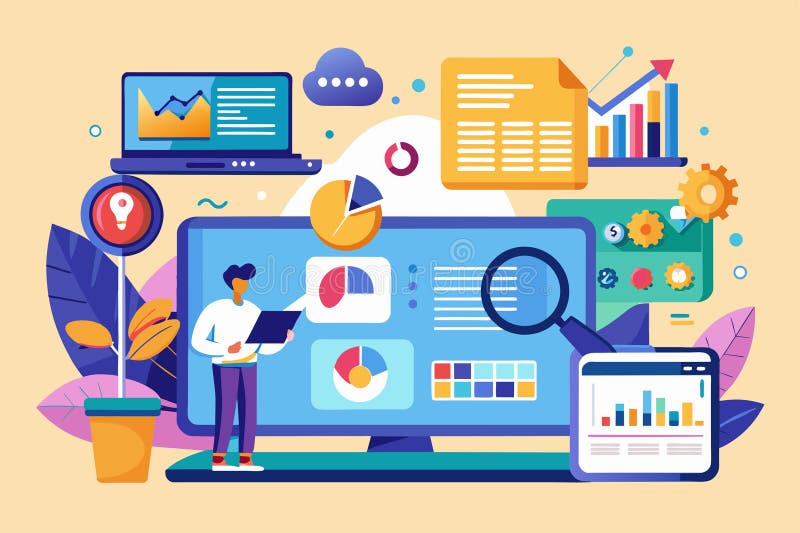 A Person Analyzes Online Marketing Data Using Digital Tools and ...