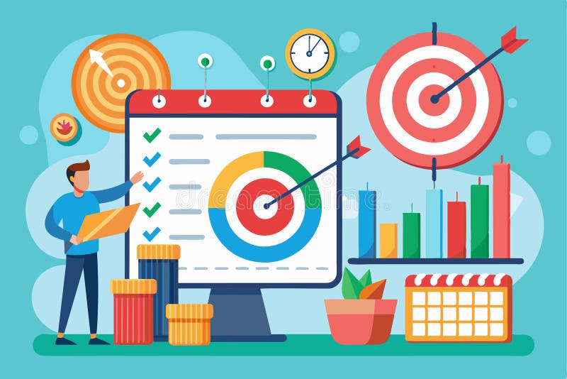 A Person Analyzes Trading Time Trends Using Charts, Targets, and a ...