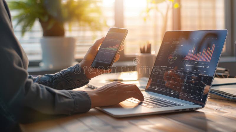 The Person Analyzing Financial Data.AI Generated Image Stock Photo ...