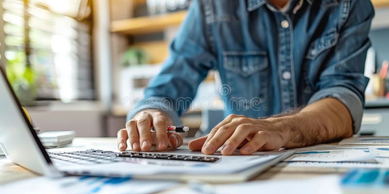 Person Analyzing Financial Data on a Laptop Screen with Charts and ...