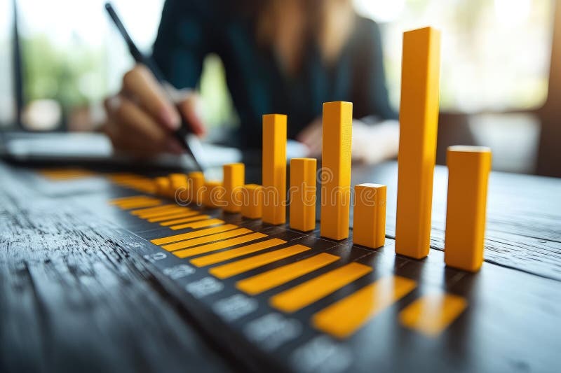 Upward Trending Business Growth Chart: Financial Success Visualization ...