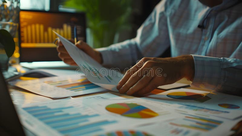 A Person Analyzing Various Charts and Graphs for Business Insights ...