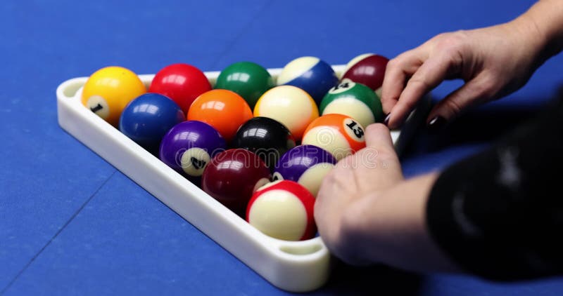 Person Arranges Bocce Balls on Pool Table in Bar Stock Video - Video of ...