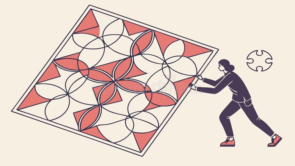 Person Arranging Geometric Tiles Pattern Vector, Design and Strategy ...