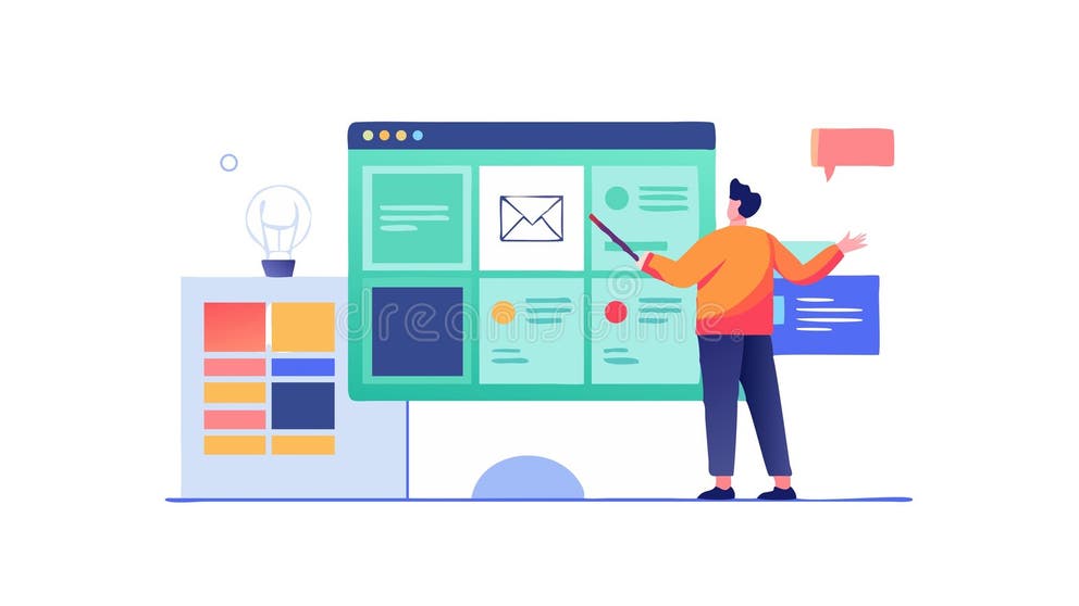Person Arranging Modular Components Workflow, Vector Design Generative ...