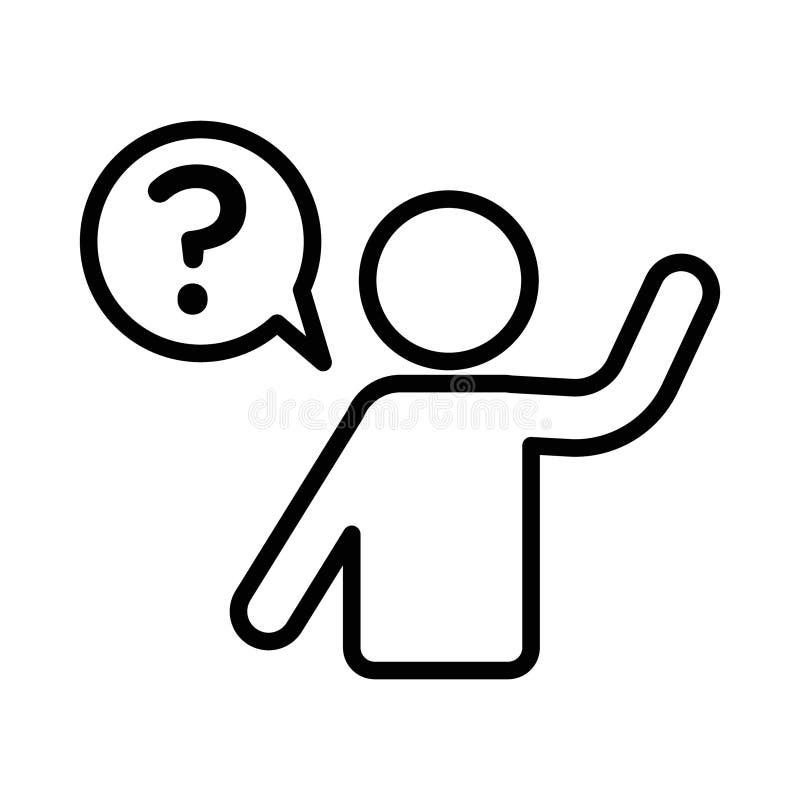 Person Asking Question Icon Linear Logo Mark in Black and White Stock ... Person Asking Question Icon Linear Logo Mark in Black and White Stock ...