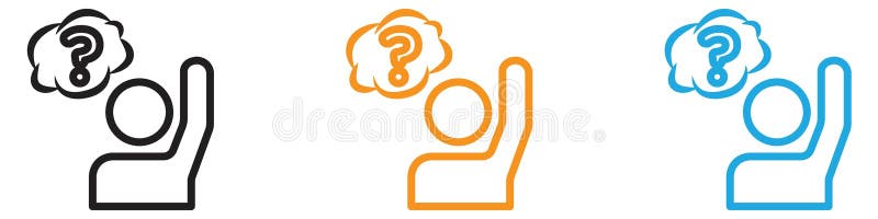 Person Asking Question Vector Logo Set Collection for Web App Ui Stock ...