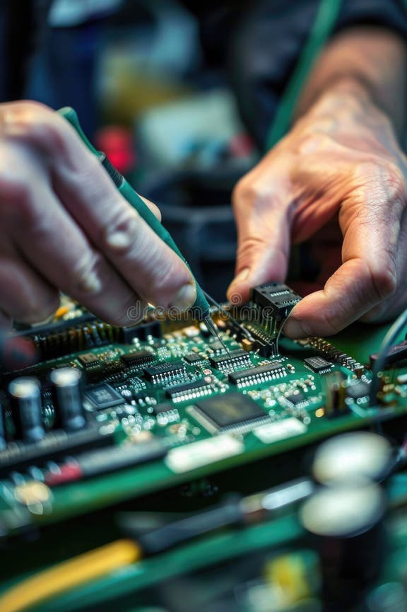 Person Assembles Circuit Board Stock Image - Image of project ...
