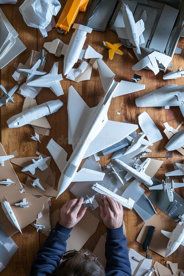 Person Assembling Model Kits Leaving Their Remote Work Completely ...