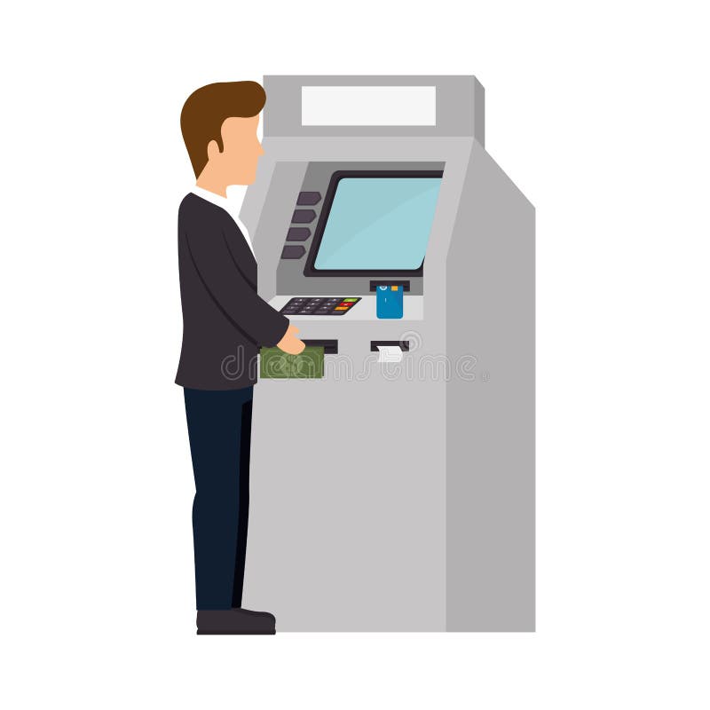Person in atm icon stock illustration. Illustration of human - 84370714