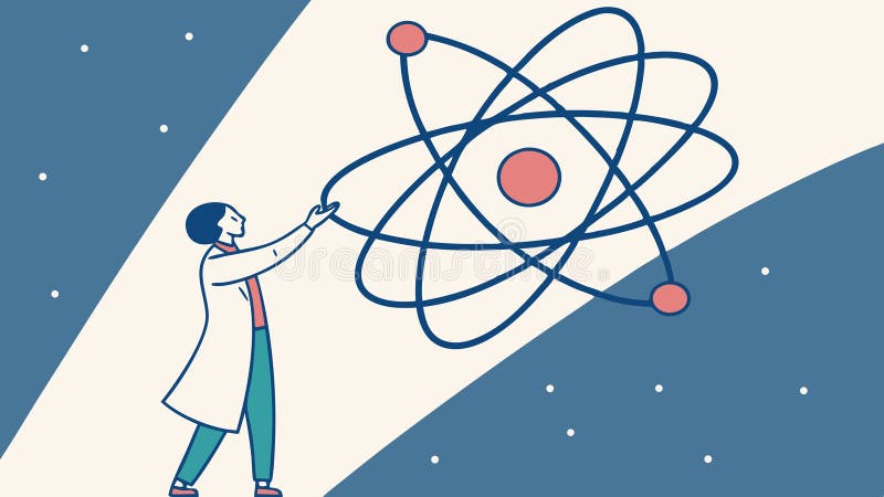 Person with Atom Model Illustration, Science, Education, Physics ...