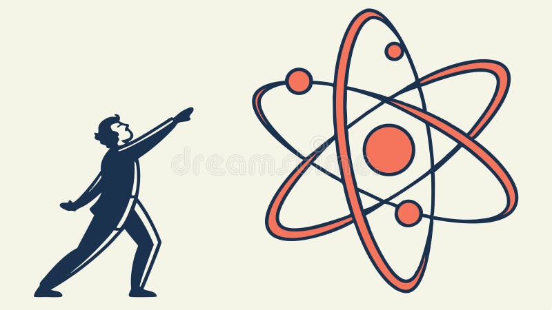 Person with Atom Symbol Vector, Science and Discovery, Vector Design ...