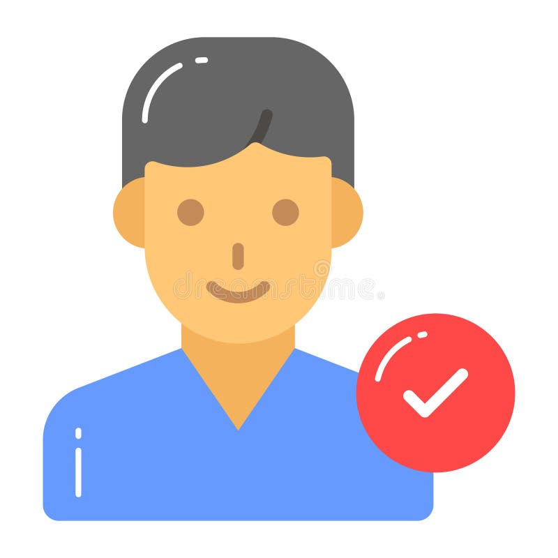 Person Avatar with Tick Mark Showing Concept Vector of Verified User ...
