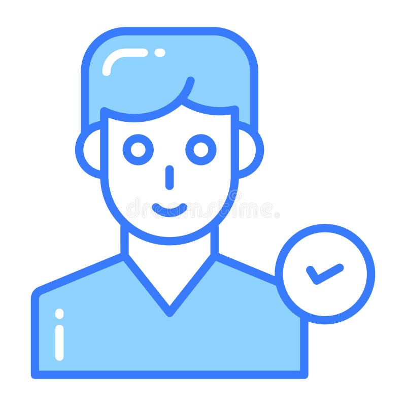 Person Avatar with Tick Mark Showing Concept Vector of Verified User ...