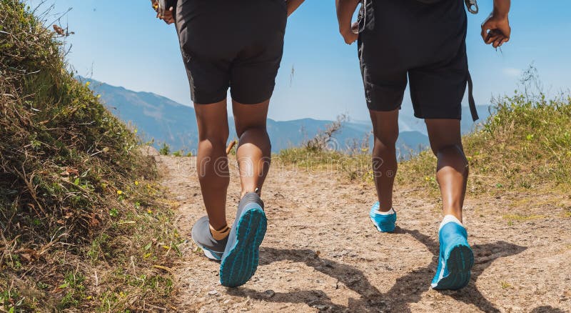 Person from Back Jogging in a Forest Outdoors in High Resolution Stock ...