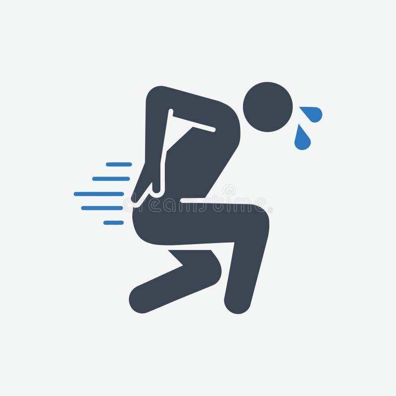 Person with back pain icon stock vector. Illustration of vector - 346302270