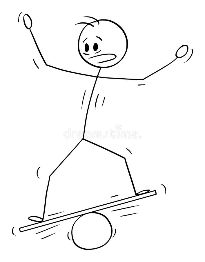 Person Balancing, Vector Cartoon Stick Figure Illustration Stock Vector ...