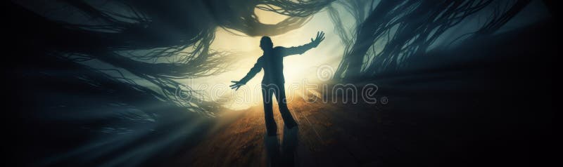 A Person Being Consumed by a Shadowy Figure, Representing the Fear of ...