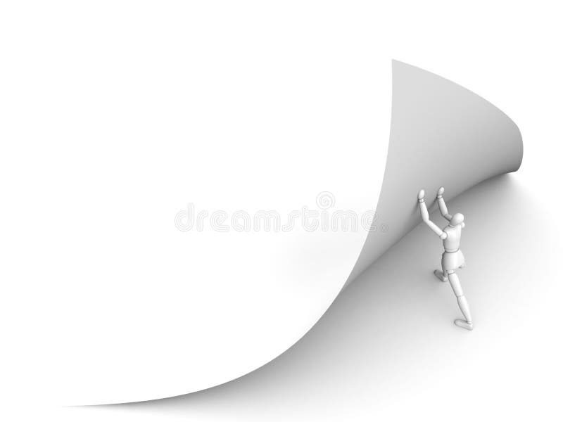 The Person Bends a Sheet of Paper Stock Illustration - Illustration of ...