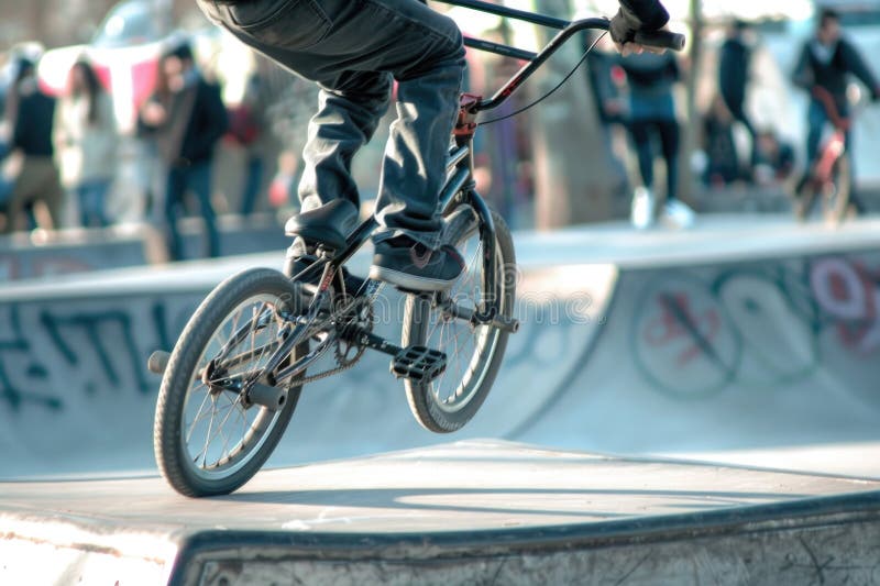 A Person on a Bicycle Climbing Up an Inclined Surface, Possibly for ...