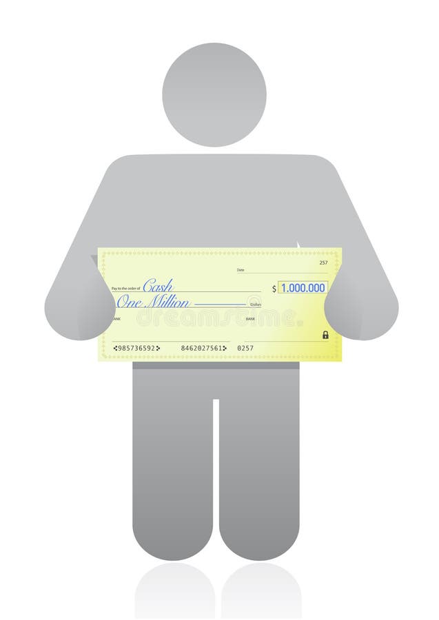 Person with a Big Check in Hand Illustration Stock Illustration ...