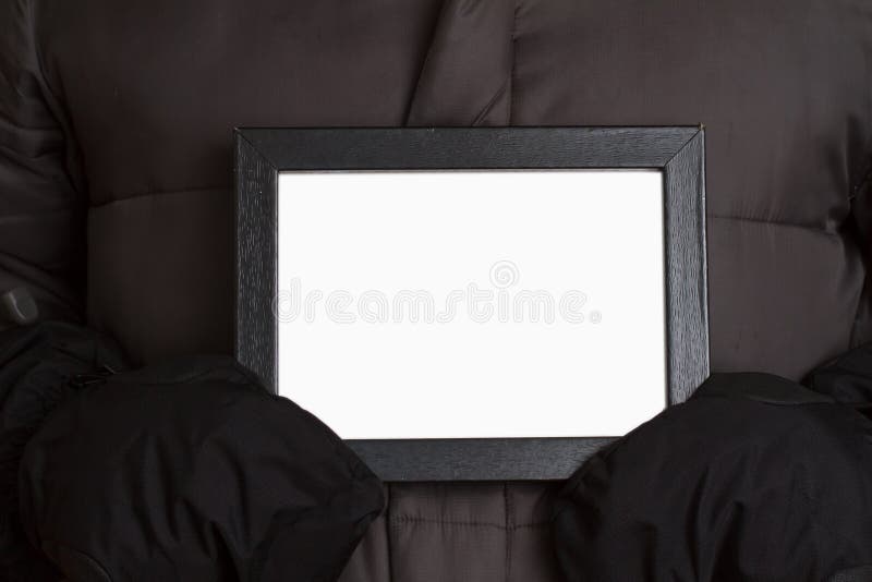 Person with blank sign stock photo. Image of cold, person - 22906084