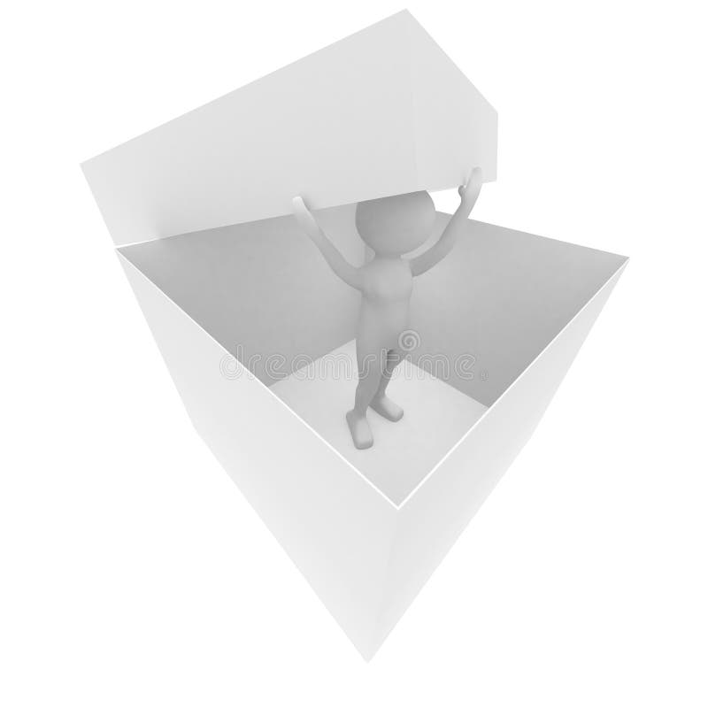 Person in box stock illustration. Illustration of white - 15249379