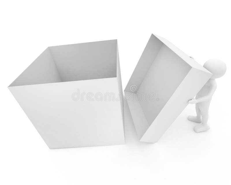 Person with box stock illustration. Illustration of valentines - 16667841