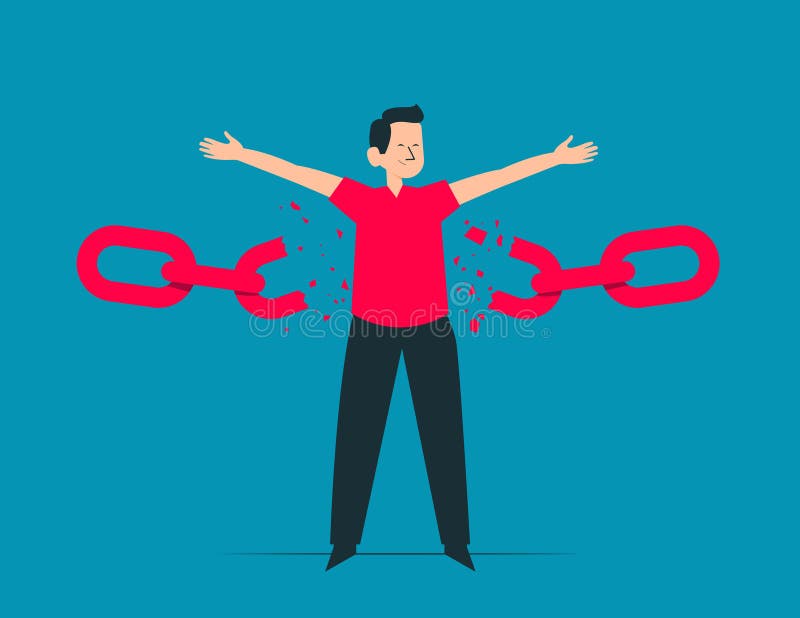 Person Breaking Chain Freedom and Liberty Vector Concept Stock Vector ...