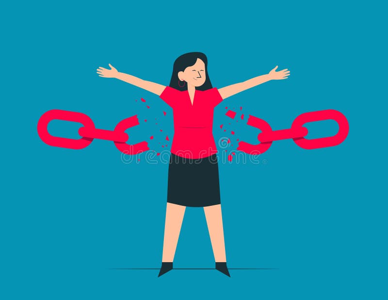 Person Breaking Chain Freedom and Liberty Vector Concept Stock Vector ...
