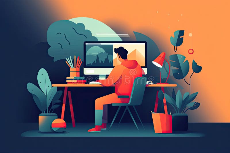 A Person Browsing Products on a Computer Device while Sitting at a Desk ...