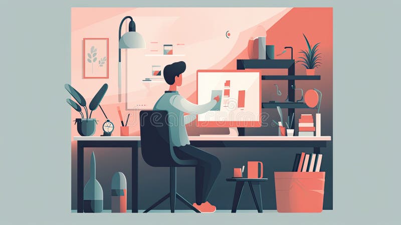 A Person Browsing Products on a Computer Device while Sitting at a Desk ...