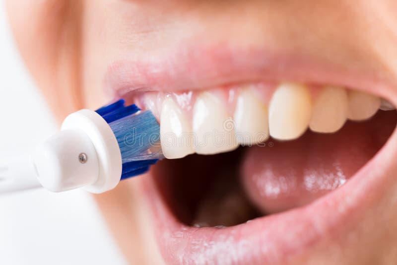 Person brushing teeth stock image. Image of fresh, close - 55365553