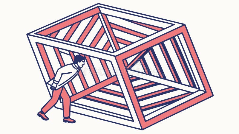 Person Building Geometric Structure. Engineering. Creativity, Vector ...