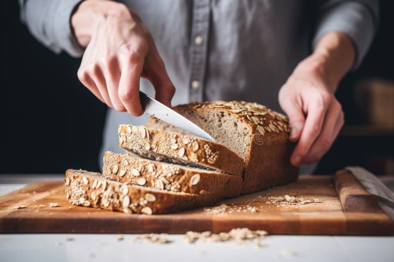 Person Buttering Multigrain Bread Stock Illustration - Illustration of ...