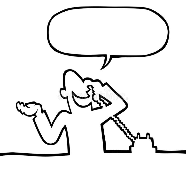 Person Calling on the Phone Stock Vector - Illustration of profile ...