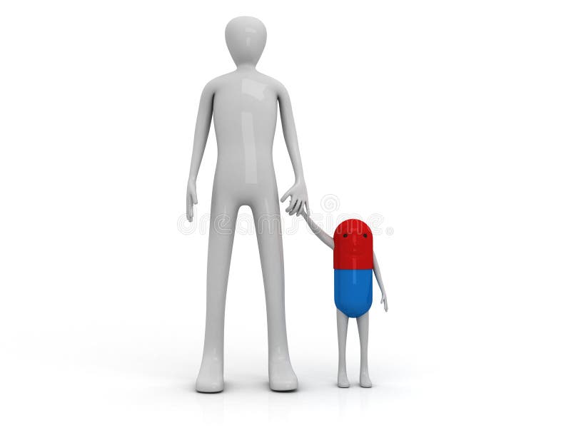 Person with capsule. stock illustration. Illustration of medicinal ...