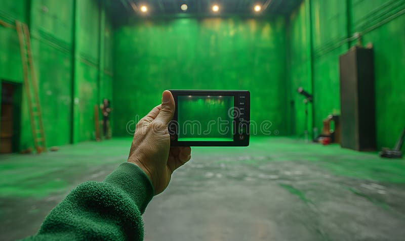 Person Capturing Green Screen. Generative AI Stock Illustration ...