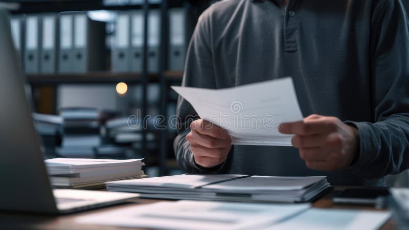 The Person Reading Document.AI Generated Image Stock Photo - Image of ...