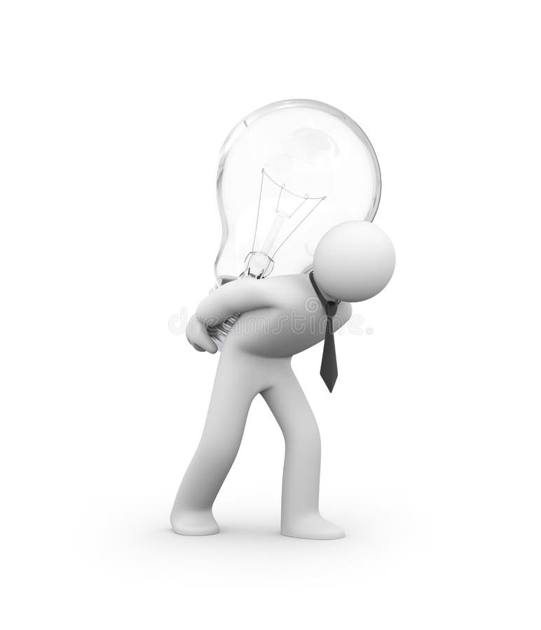 Person carry lightbulb stock illustration. Illustration of body - 9602622
