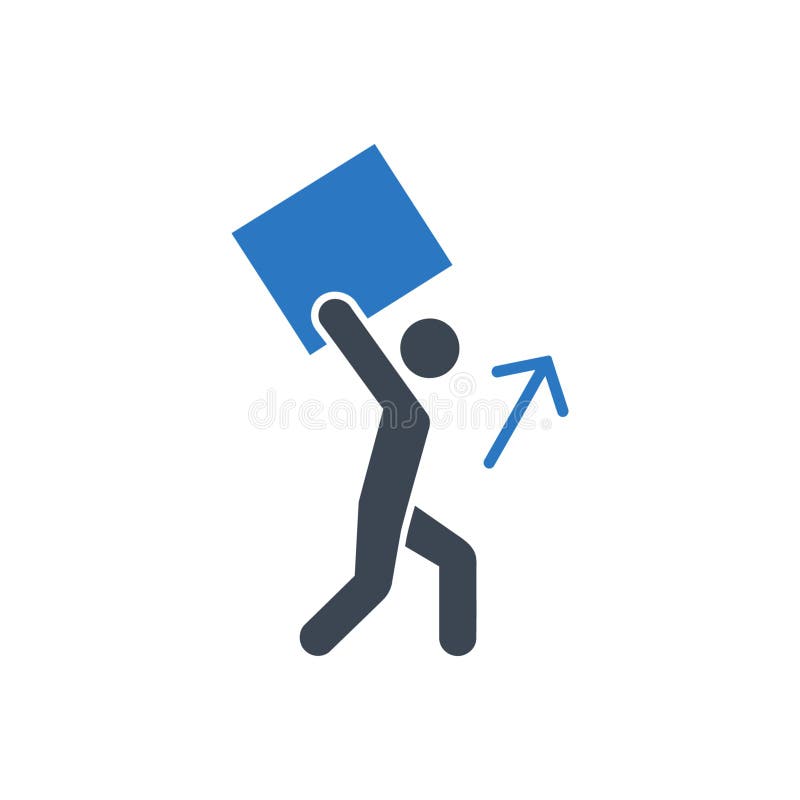 Person Carrying Object Icon Stock Vector - Illustration of symbol, sign ...
