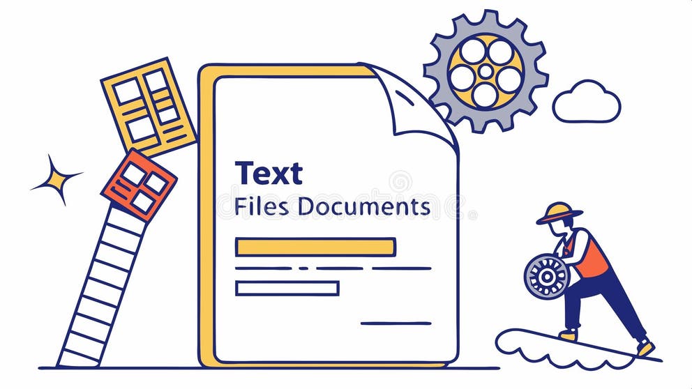Person Carrying Text Files, Document Management and Digital Data Vector ...