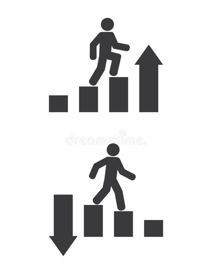 Person on Chart Graph Diagram Walk Stock Vector - Illustration of ...