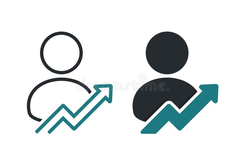 Person Chart Growth. Illustration Vector Stock Vector - Illustration of ...