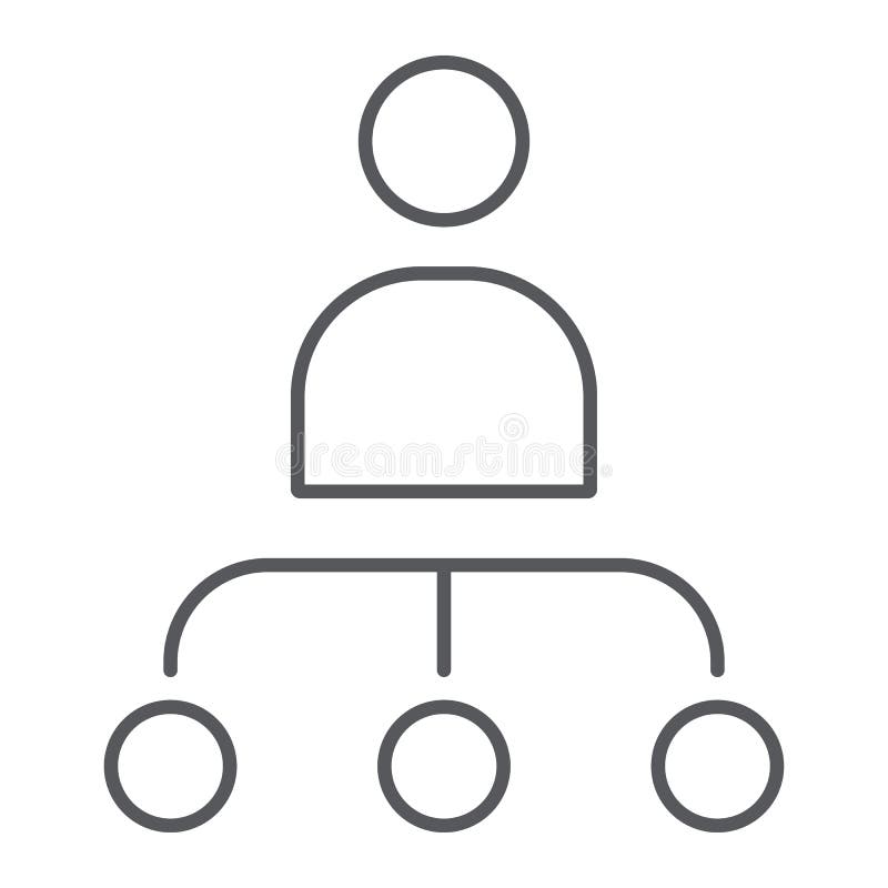 Person and Chart Thin Line Icon, Worker and Diagram, Structure Sign ...