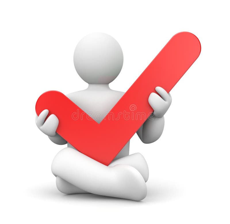 Person with check symbol stock illustration. Illustration of check ...